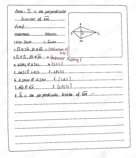 Solved ACTIVITY 1 Show Me Theorem 1 In A Kite The Perpendicular