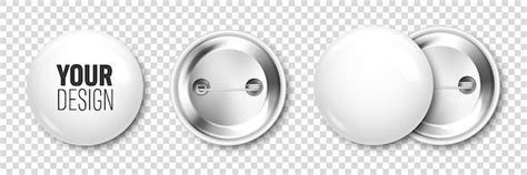 Premium Vector Realistic White Blank Badge D Glossy Round Button Pin