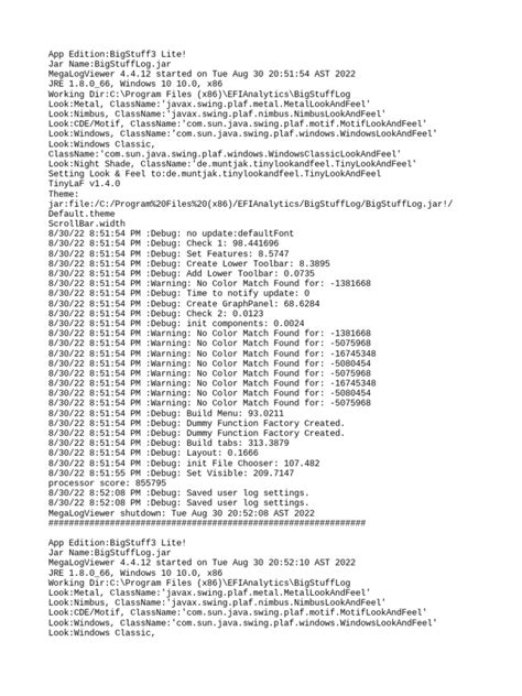 Mega Log Viewer Big Stuff 3 Log File Pdf Windows 10 Information