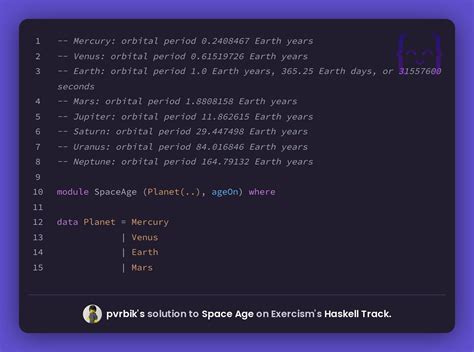 Pvrbiks Solution For Space Age In Haskell On Exercism