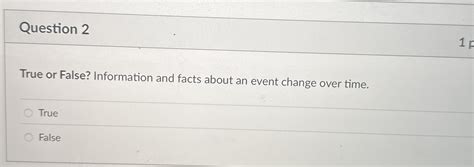 Solved Question 2true Or False Information And Facts About