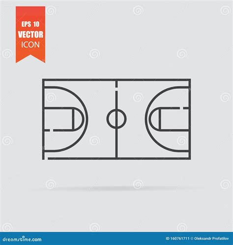 Basketball Field Icon In Flat Style Isolated On Grey Background Stock Vector Illustration Of