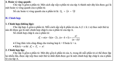 HOÁN VỊ CHỈNH HỢP TỔ HỢP