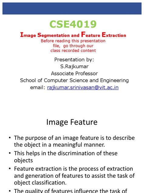 Image Feature Extraction And Segmentation Pdf Image Segmentation
