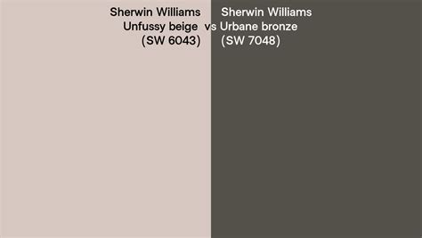 Sherwin Williams Unfussy Beige Vs Urbane Bronze Side By Side Comparison