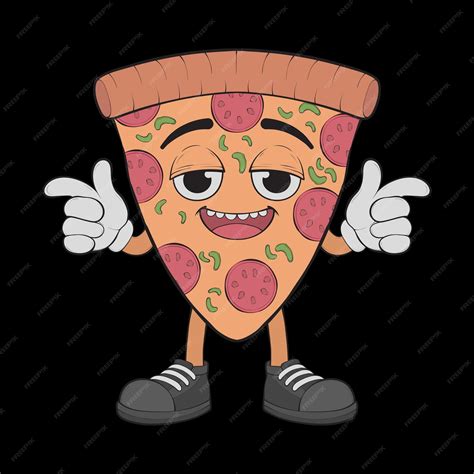 Premium Vector Cartoon Pizza Character Happy Pizzeria Mascot