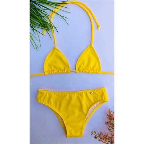 Biquini Infantil Liso Moda Praia Shopee Brasil