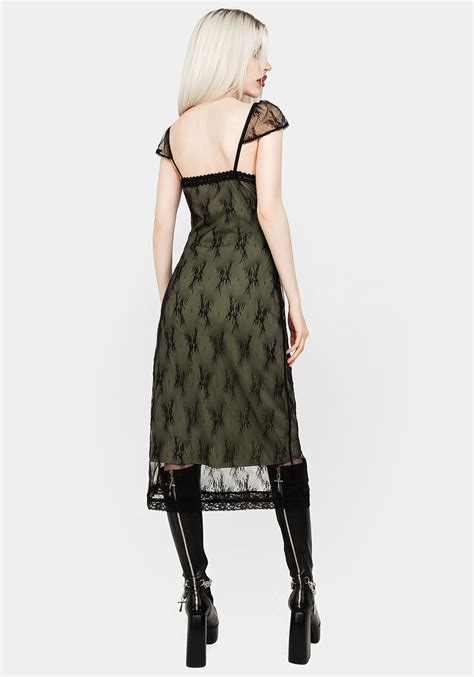 Disturbia Gladioli Stretch Lace Midi Dress Dresses