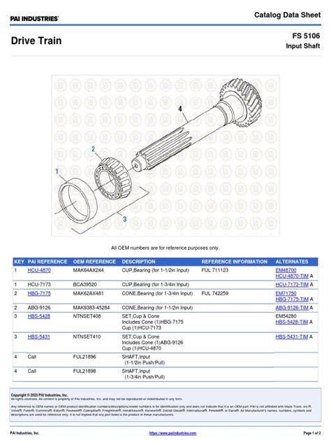 Fs 5106 Input Shaft Pdf