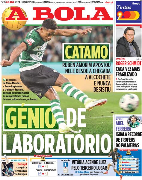 Capa Jornal A Bola 8 Abril 2024 Capasjornaispt