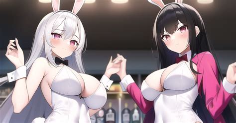 Cleavage Twin Waifu Bunnygirls Waitresses Hecatosのイラスト Pixiv