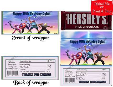 Fortnite Candy Bar Wrapper Printables Free