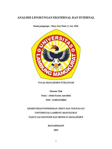 Analisis Lingkungan Eksternal Dan Internal Pdf