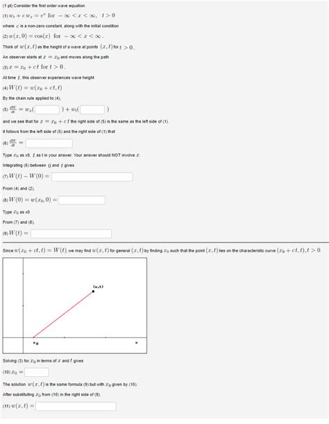 solved 1 pt consider the first order wave equation