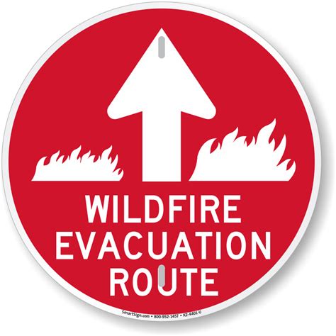Wildfire Evacuation Route Ahead Arrow Sign Sku K2 4401 U