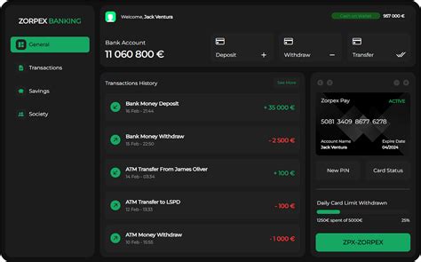 Zorpex Banking [QBCore & ESX] Metadata cards, savings account and much ...