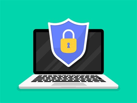 Premium Vector Laptop Protection Concept Protecting Data On Computer