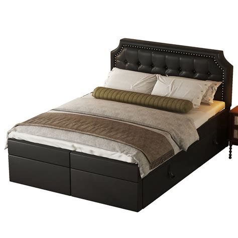 Rutaqian Stauraumbett Boxspringbett Polsterbett Doppelbett Metallbett