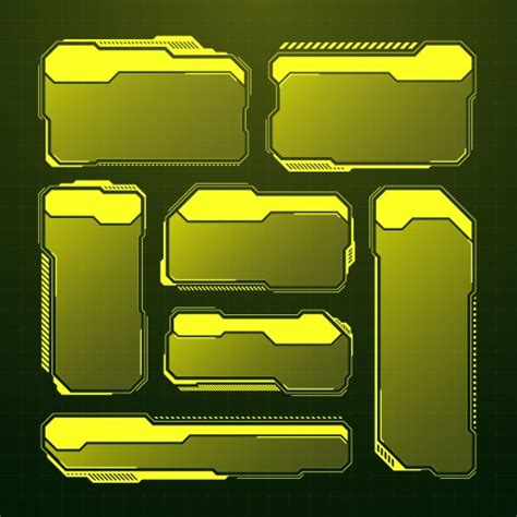 Yellow Futuristic Hud Ui Elements Sci Fi User Vector Image