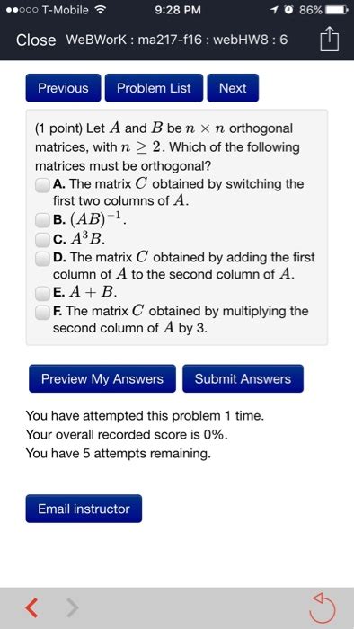 solved let a and b be n times n orthogonal matrices with n