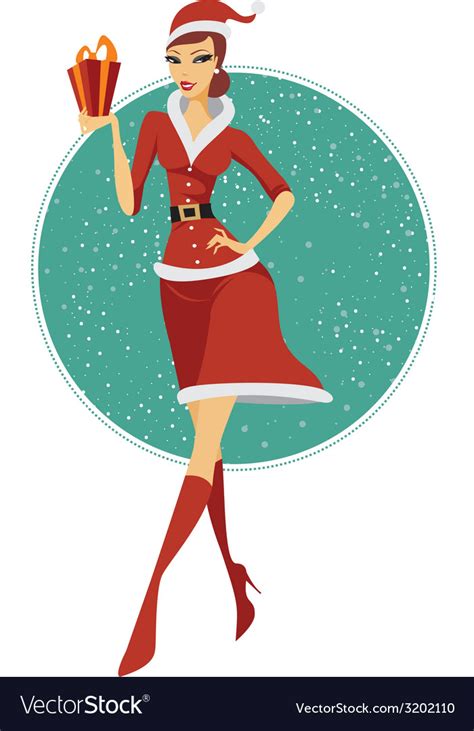 Sexy Girl Santa Royalty Free Vector Image Vectorstock