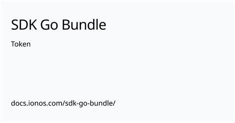 Token Sdk Go Bundle