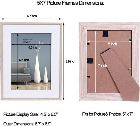 Buy Metrekey 5x7 Picture Frame 3 Pack Natural Woodgrain Photo Frame
