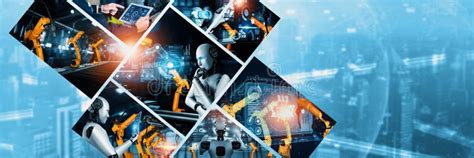 Automated Ai Industry Robot And Robotic Arms Assembly In Factory