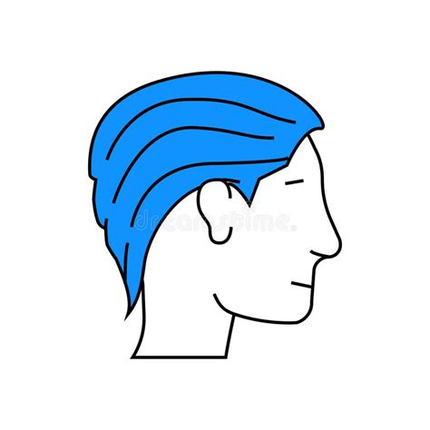 Short Hairstyle Female Icon Color Illustration Stock Vector