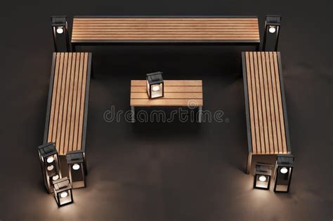 3d Render Of Garden Furniture Setup Stock Illustration Illustration