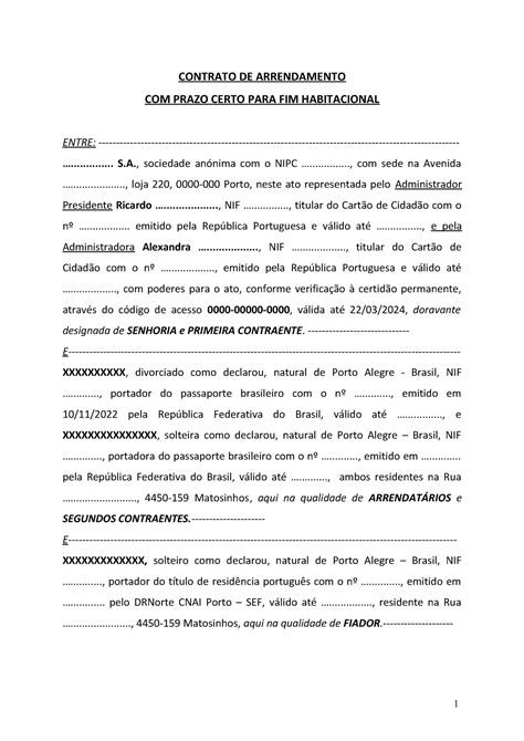 Contrato De Arrendamento Minuta 2024 Image To U