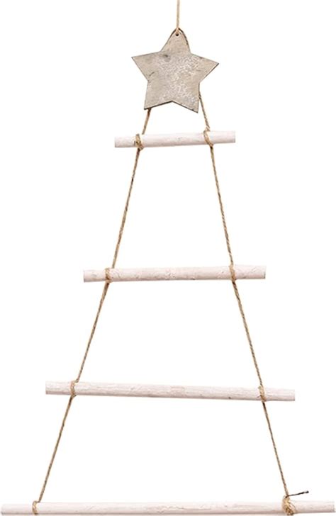 Amazon de Hileyu cm hohe hölzerne hängende Weihnachtsbaum Wanddekoration Holzleiter