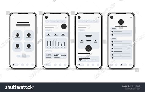 Set Ui Ux Wireframes D Realistic Stock Vector Royalty Free