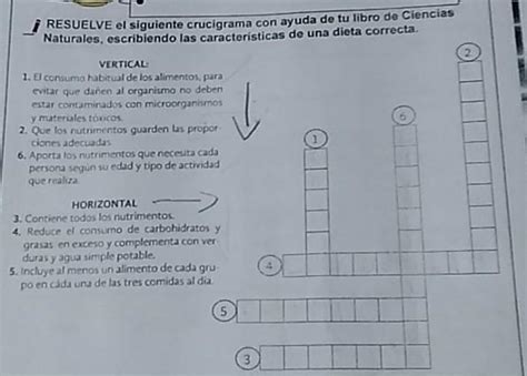 RESUELVE El Siguiente Crucigrama Con Ayuda De Tu Libro De