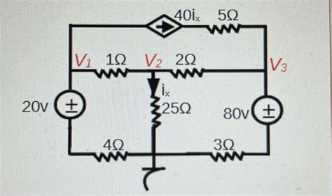 Solved Write The Node Voltage Equations And Constraint Chegg
