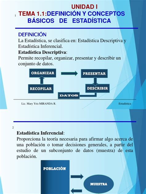 11 Tema Definición Y Conceptos Básicos De Estadística Pdf