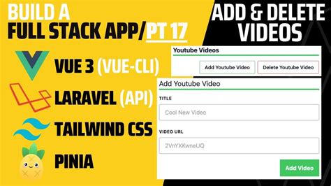 Tailwind Css Forms With Vue 3 Vue Cli Laravel 9 Laravel Api Add And Delete Videos Pt 17