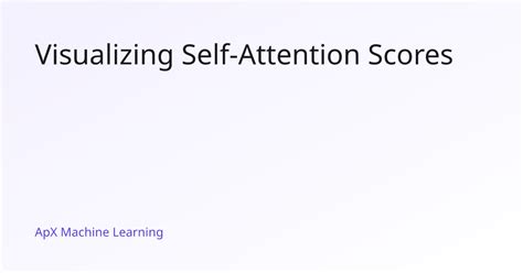 Visualizing Self Attention Scores