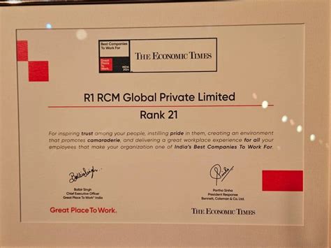 Divye Sikka On Linkedin Proud And Honored To Share That R1 India Has Been Recognized Amongst Top…