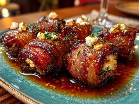 Deliciously Irresistible Goat Cheese Stuffed Bacon Wrapped Dates