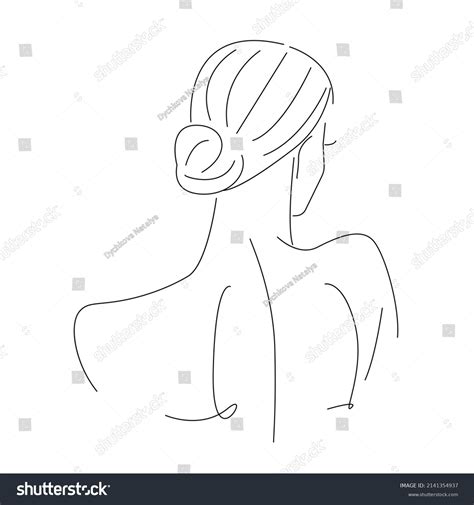 Abstract Woman Line Art Vector Drawing Stock Vector Royalty Free