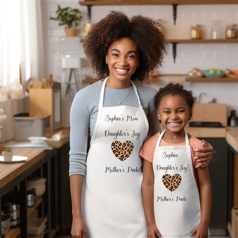 Mothers Day Heart Apron Custom Mum And Daughter Apron Personalized