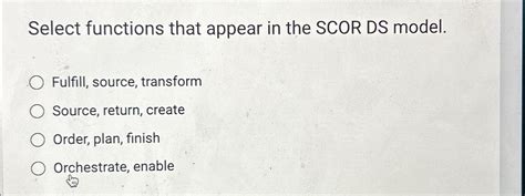 Solved Select Functions That Appear In The Scor Ds
