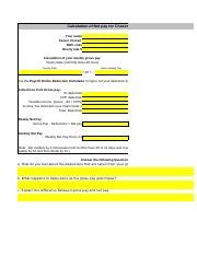 Calculation Of Net Pay For Chosen Career Gross Pay Course Hero