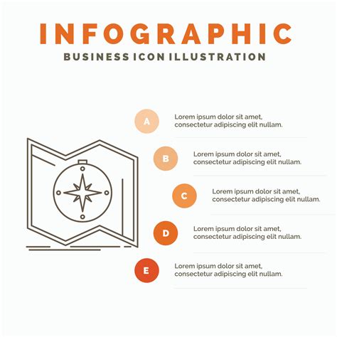 Direction Explore Map Navigate Navigation Infographics Template For