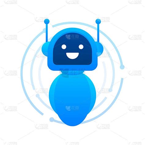 机器人图标。机器人标志设计。chatbot象征的概念。语音支持服务机器人。在线支持机器人。矢量插图。素材 花瓣网
