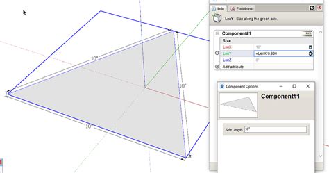Component Attribute Size For Equilateral Triangle Sides Not Equal Dynamic Components