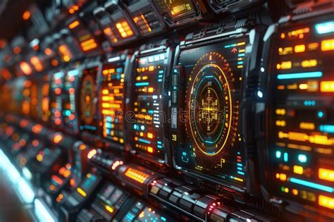 An Array Of Futuristic Screens Displaying Holographic Data