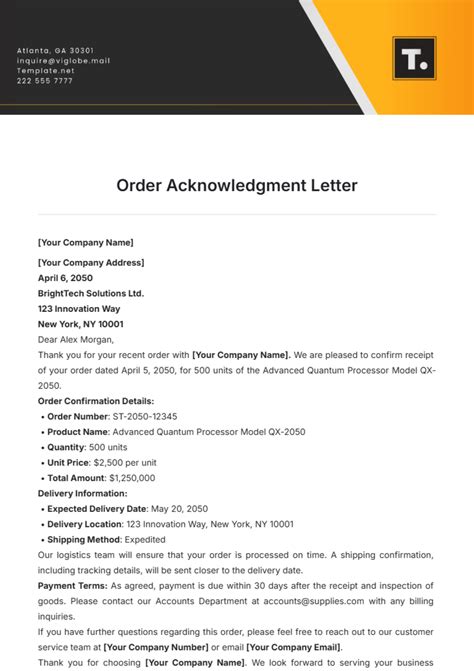 Free Bid Acknowledgment Letter Template To Edit Online