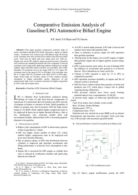 Pdf Comparative Emission Analysis Of Gasolinelpg Automotive Bifuel